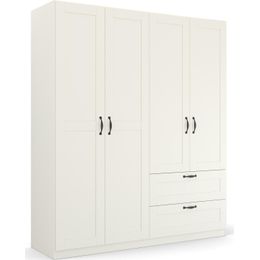 Dreht&uuml;renschrank Rauch "Kleiderschrank Schrank Garderobe Ankleide COTTAGE BY QUADRA SPIN", wei&szlig; (alpinwei&szlig;), B:181cm H:210cm T:54cm, Holzwerkstoff, Schr&auml;nke, Dreht&uuml;renschrank, in skandinavischem Landhausstil, mit Schubladen