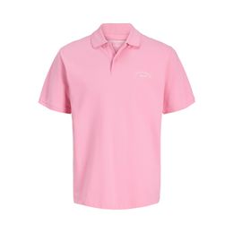 Jack & Jones Poloshirt JACK & JONES "JJCOLLEGE LOGO POLO SS", Herren, Gr. XL, prism pink, Jersey, Obermaterial: 100% Baumwolle, unifarben, regular fit, Shirts Poloshirt
