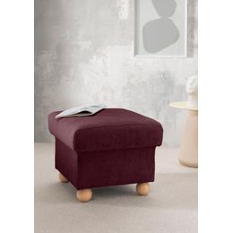 Hocker Home Affaire "Torello", bordeaux, B:56cm H:46cm T:56cm, 100% Polyester, Hocker, Hocker