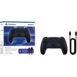 Playstation 5 Playstation 5-Controller "DualSense Wireless-Controller + USB-Kabel f&uuml;r PC", midnight schwarz, B:16cm H:6,6cm T:10,6cm, Spielecontroller, Playstation 5-Controller