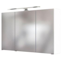 Spiegelschrank Welltime "Baabe", wei&szlig;, B:100cm H:64cm T:20cm, Holzwerkstoff, Schr&auml;nke, Spiegelschrank, Breite 100 cm, mit 3D-Effekt, dank 3 Spiegelt&uuml;ren
