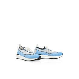 Slip-On Sneaker Marc Cain "Sports Mindful Moving", Damen, Gr. 37, hellblau, Textil, kontrastfarbene Details, Schuhe Slip-On Sneaker, Halbschuh, Freizeitschuh Slipper mit aufgesetzter Schn&uuml;rung