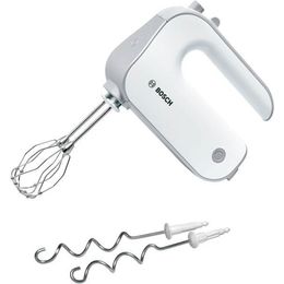 Bosch Handmixer "Styline MFQ4030, Edelstahl R&uuml;hrbesen/Knethaken, 5 Stufen, wei&szlig;", bunt (wei&szlig;, silberfarben), B:20cm H:14,2cm T:7,55cm, Mixer, Turbotaste, leichtes Geh&auml;use, Made in Europe, Handmixer