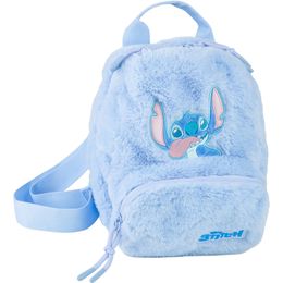 Kinderrucksack COOLPACK "Small, Stitch, Fluffy", M&auml;dchen, Gr. B/H/T: 20cm x 25cm x 10cm, stitch blau, Pl&uuml;sch, Polyester, Rucks&auml;cke Kinderrucksack