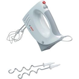 Bosch Handmixer "CleverMixx MFQ3530, Edelst. R&uuml;hrbesen/Knethaken, 5 Stufen, wei&szlig;", grau (wei&szlig;, grau), B:20,1cm H:14,1cm T:7,7cm, Mixer, Turbotaste, Soft-Touch Griff, Auswurftaste, Made in Europe, Handmixer