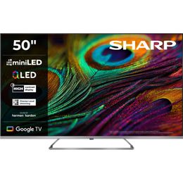 Sharp QLED Mini LED-Fernseher "4T-C50JPx", Energieeffizienz: E, grau, 50 &Prime;, Fernseher, QLED Mini LED-Fernseher