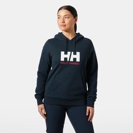 Kapuzensweatshirt Helly Hansen "W HH LOGO HOODIE", Damen, Gr. XS, navy, Obermaterial: 100% Baumwolle, normal, Rundhals, Sweatshirts Kapuzensweatshirt, sportlicher Schnitt, f&uuml;r Outdoormode und Streetwear