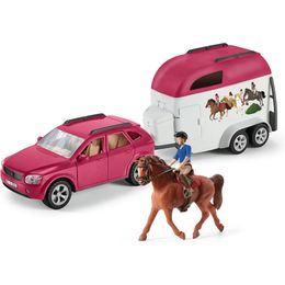 Spielzeug-Auto Schleich "HORSE CLUB, Mr. Kramer's Reit-Abenteuer (72223)", bunt, Spielzeugfahrzeuge, Kinder, Kunststoff, Spielzeug-Auto