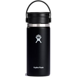 Trinkflasche Hydro Flask "16 OZ Wide Flex Sip Lid", schwarz, H:23,75cm, Edelstahl, Kunststoff, Trinkflaschen, Trinkflasche, Geeignet f&uuml;r alle Wide Mouth Kappen und Deckel