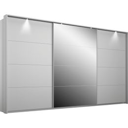 Schwebet&uuml;renschrank Rauch "Kleiderschrank Schrank Garderobe Schlafzimmerschrank Ankleide KEPAN", grau (seidengrau), B:368cm H:213cm T:64cm, Holzwerkstoff, Schr&auml;nke, Schwebet&uuml;renschrank, inkl. Schubladeneinsatz und Passepartout MADE IN GERMANY