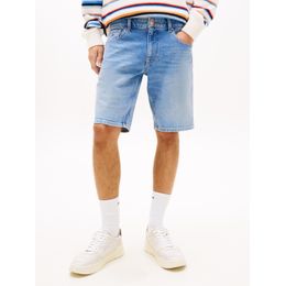 Shorts Tommy Jeans "SCANTON", Damen, Gr. 38, N-Gr, denim medium, Denim/Jeans, Obermaterial: 81% Baumwolle, 18% Lyocell, 1% Elasthan, unifarben, regular fit kurz, Hosen Shorts, Regular fit mit Taschen