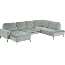 Wohnlandschaft DIE PLANBAR, amira salbei, B:332cm H:89cm T:220cm, 100% Polyester, Sofas, Wohnlandschaft, wahlweise mit Kopfst&uuml;tzen und Sitztiefenverstellung
