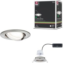 Paulmann LED Einbauleuchte "LED Einbauleuchte Nova Coin rund 84mm 50", silber (edelstahlfarben), 1, &Oslash; 8,4cm, 1 Stk., Leuchten, LED Einbauleuchte