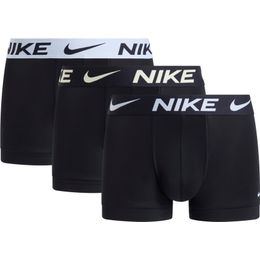 Trunk NIKE UNDERWEAR "TRUNK 3PK", Damen, Gr. L, 3 Stk., blk, ftb gr lo, tng tnt lo, ftb gr wb, Jersey, Obermaterial: 92% Polyester, 8% Elasthan, k&ouml;rpernah, Unterhosen Trunk, mit Logo-Elastikbund