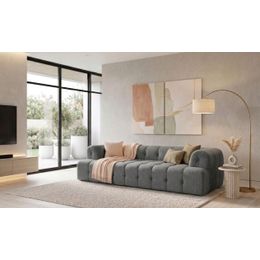3-Sitzer Home Affaire "APERIRE Design-Sofa, moderne Steppung, Breite 225 cm", dunkelgrau, B:225cm H:77cm T:100cm, 100% Polyester, Sofas, 3-Sitzer, mit Wellenunterfederung, gem&uuml;tlich und modern, komfortables Sitzgef&uuml;hl