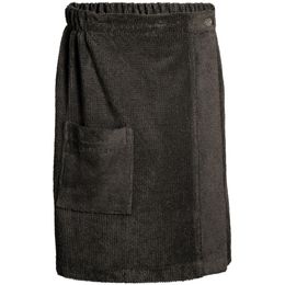Sarong Schiesser "Saunakilt Turin f&uuml;r Herren in angesagter Reiskornoptik", dunkelgrau, Frottier, Hausm&auml;ntel, Sarong