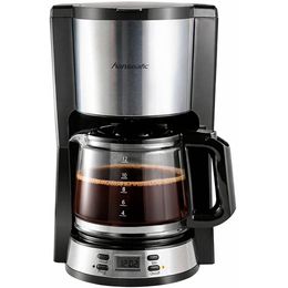Hanseatic Filterkaffeemaschine "HCMD151000SD", schwarz (silber, schwarz), 1,5 l, 12, Kaffeemaschinen, mit Timerfunktion, Filterkaffeemaschine