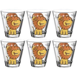 Kinderbecher Leonardo "BAMBINI", bunt (mehrfarbig), H:9cm &Oslash;:9cm, Glas, Trinkgef&auml;&szlig;e, Kinderbecher, 215 ml, 6-teilig