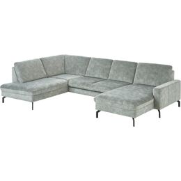 Wohnlandschaft DIE PLANBAR, amira salbei, B:332cm H:89cm T:220cm, 100% Polyester, Sofas, Wohnlandschaft, wahlweise mit Kopfst&uuml;tzen und Sitztiefenverstellung