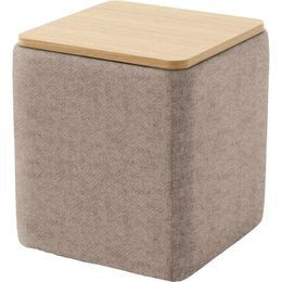 Ablagetisch Home Affaire "Kyro, Stauraum mit Tischplatte Eiche, Breite 40 cm", taupe, B:40cm H:46cm T:40cm, 85% Polyester, 15% Nylon, Tische, Ablagetisch, Stylisch, handlich und praktisch f&uuml;r dein Schlafzimmer