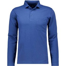Poloshirt Ragman, Herren, Gr. Blacklist, blau, melange, 765, Piqu&eacute;, 70% Baumwolle 30% Polyester, regular fit, ohne Ausschnitt, Shirts Poloshirt