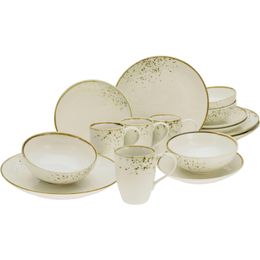 Kombiservice Creatable "Nature Collection", beige, 16 Stk., Steinzeug, Geschirr-Sets, Kombiservice, Reaktivglasur, jedes St&uuml;ck ein Unikat
