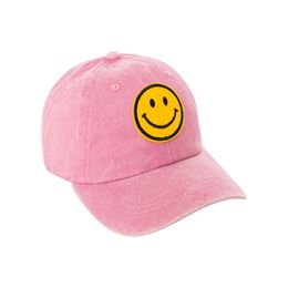 Baseball Cap Zwillingsherz "Face", Damen, pink, Obermaterial: 100% Baumwolle, Caps Baseball Cap, mit fr&ouml;hlichem Patch, justierbar