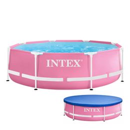 Intex 28290ND - Pink Metal Frame Pool (244x76cm) Swimmingpool Planschbecken Abdeckplane