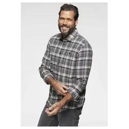 MAN'S WORLD Flanellhemd MAN'S WORLD, Herren, Gr. XL (43/44), N-Gr, wei&szlig; (grau, blau, wei&szlig;), Flanell, Obermaterial: 100% Baumwolle, kariert, normal, Hemden, Modisches Gro&szlig;karomuster