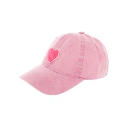 Baseball Cap Zwillingsherz "Herz", Damen, pink, Obermaterial: 100% Baumwolle, Caps, Pinkes Teddy-Herzpatch, vintage Look