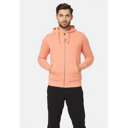 Kapuzensweatjacke INDICODE "INPonto", Herren, Gr. XL, orange (papaya), Sweatware, Obermaterial: 60% Baumwolle, 40% Polyester, unifarben, regular fit normal, ohne Ausschnitt, Rippb&uuml;ndchen, Sweatjacken