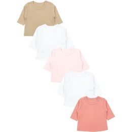 Langarmshirt TUPTAM "Shirt Baby M&auml;dchen Langarmshirt 5er Set", M&auml;dchen, Gr. 50, lila (beige_wei&szlig;_pink), Obermaterial: 100% Baumwolle CO., Shirts Langarmshirt