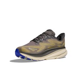 Laufschuh Hoka One One "CLIFTON 9 GORE-TEX", Damen, Gr. 44,5, gravel, eggshell, Synthetik, Textil, Schuhe Laufschuh, wasserdicht