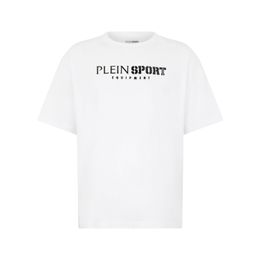 T-Shirt Plein Sport "Round Neck T-Shirt Reflective Scratch", Damen, Gr. 4XL, 01, wei&szlig;, Stoff: 92% Baumwolle, 8% Elasthan, Shirts T-Shirt