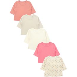 Langarmshirt TUPTAM "Shirt Baby M&auml;dchen Langarmshirt 5er Set", M&auml;dchen, Gr. 50, braun (grau_pink_blumen_rostbraun), Obermaterial: 100% Baumwolle CO., Shirts Langarmshirt