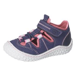 Barfu&szlig;schuh Pepino BY RICOSTA "Jerry WMS: mittel", Baby, Gr. 22, blau (navy, rosa), Lederimitat, Textil, Schuhe Barfu&szlig;schuh, Barfu&szlig;schuh mit Gummizug u. Klett, Gr&ouml;&szlig;enschablone zum Download