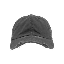 Flex Cap Flexfit "Flexfit Unisex Low Profile Destroyed Cap", Gr. onesize, schwarzgrau, 100% Baumwolle, unifarben, Caps