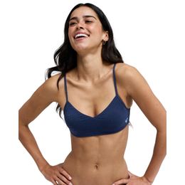 Bandeau-Bikini-Top Roxy "Roxy Shine Bralette", Damen, Gr. L, Cup B, blau, Obermaterial: 71% recyceltem Nylon, 10% Metallisierte Faser, 10% Nylon, 9% Elasthan;, Bikini-Oberteile