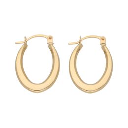 Paar Creolen Vivance "zeitlos", gelb (gelbgold 375), Ohrringe, Damen, Gelbgold 375