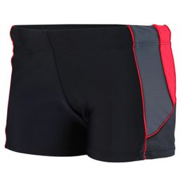 Badehose AQUARTI "Badehose Aquarti Herren Badehose Kurz mit Kontrastpaspel", Damen, Gr. M, N-Gr, rot (07 schwarz, graphit, rot), Obermaterial: 80% Polyamid PA. 20% Elasthan EL., Badehosen Badehose