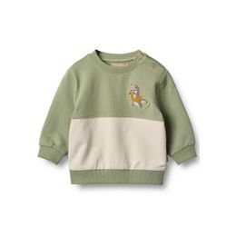 Longsleeve Wheat "Wheat Sweatshirt Carly", M&auml;dchen, Gr. 80, gr&uuml;n tea, 95% Baumwolle, 5% Elasthan, mehrfarbig, normal, Rundhals, Shirts