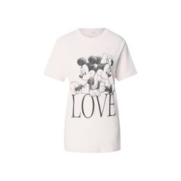Kurzarmshirt Merchcode "Merchcode Damen Ladies Minnie Loves Mickey Tee", Damen, Gr. XS, pinkmarshmallow, 100% Baumwolle, unifarben, normal, Rundhals, Shirts