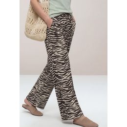 Stoffhose Street One, Damen, Gr. 40, L&auml;nge 30, braun (espresso braun), Stoff, 85% Viskose, 15% Nylon, loose fit lang, Hosen Stoffhose, High Waist