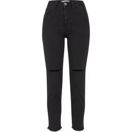 Bequeme Jeans 2Y Premium "2Y Premium Damen 2Y Ladies Destroyed Mom Fit Denim", Herren, Gr. 40, Normalgr&ouml;&szlig;en, schwarz, 98% Baumwolle, 2% Elasthan, unifarben, Jeans
