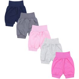 Pumphose TUPTAM "Pumphose Baby M&auml;dchen Sommershorts 5er Set", M&auml;dchen, Gr. 74, N-Gr, pink (pink rosa grau graphit dunkelblau), Obermaterial: 100% Baumwolle CO., Hosen