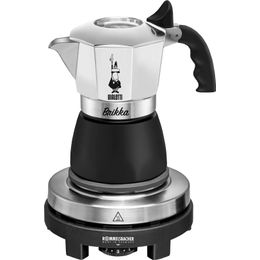 Rommelsbacher Einzelkochplatte "Geschenk-Set: Original Bialetti Moka Kanne Brikka + Reisekochplatte", schwarz, B:17cm H:22,5cm T:14cm, Kochplatten