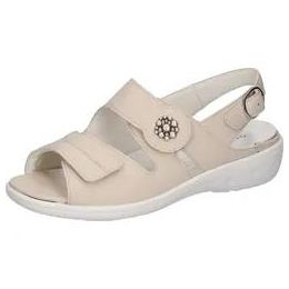 Waldl&auml;ufer Sandale WALDL&Auml;UFER "KARA Soft", Damen, Gr. 7 (40,5), creme, Nappaleder, Textil, unifarben, Basic, Schuhe Sandale, Sommerschuh, Keilsandalette mit Orthotritt-Funktion, Extraweite K