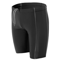 Badehose AQUARTI "Badehose Aquarti Herren Lange Badehose mit Kontrast-Paspel Jammer", Damen, Gr. M, N-Gr, schwarz (schwarz, grau), Obermaterial: 80% Polyamid PA. 20% Elasthan EL., Badehosen Badehose