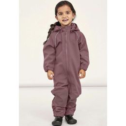 Softshelloverall name it "NMNALFA SOFTSHELL SUIT SOLID FO NOOS", M&auml;dchen, Gr. 104, N-Gr, rosa (wistful mauve), Softshell, Obermaterial: 94% Polyester, 6% Elasthan, unifarben, Overalls
