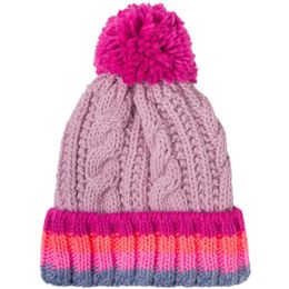 Strickm&uuml;tze styleBREAKER "Kinder Strick Bommelm&uuml;tze Zopfmuster", Jungen, rosa (mauve, pink), 6% Nylon NY. 81% Polyacryl PAN. 9% Polyamid PA. 4% Wolle WO., Modisch, M&uuml;tzen Strickm&uuml;tze
